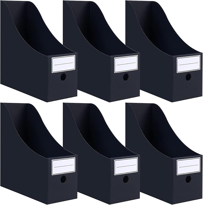 Hotyin 6 Pack Magazine File Holders, Cardboard Magazine Holder with ...