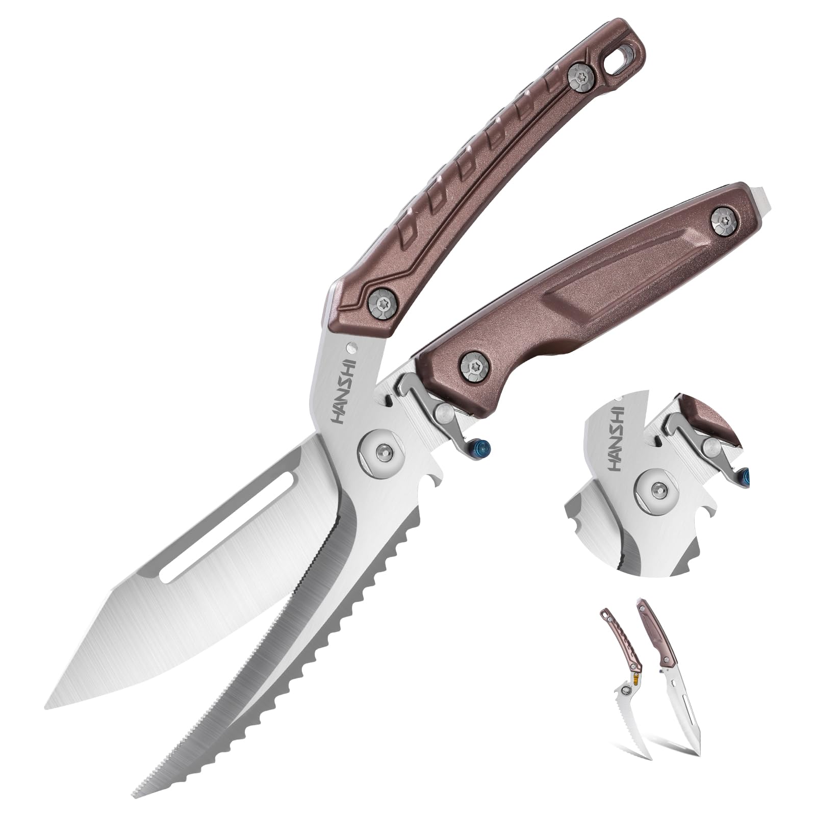Amazon.com: HANSHI Detachable Poultry Shears for Food Cutting Heavy ...