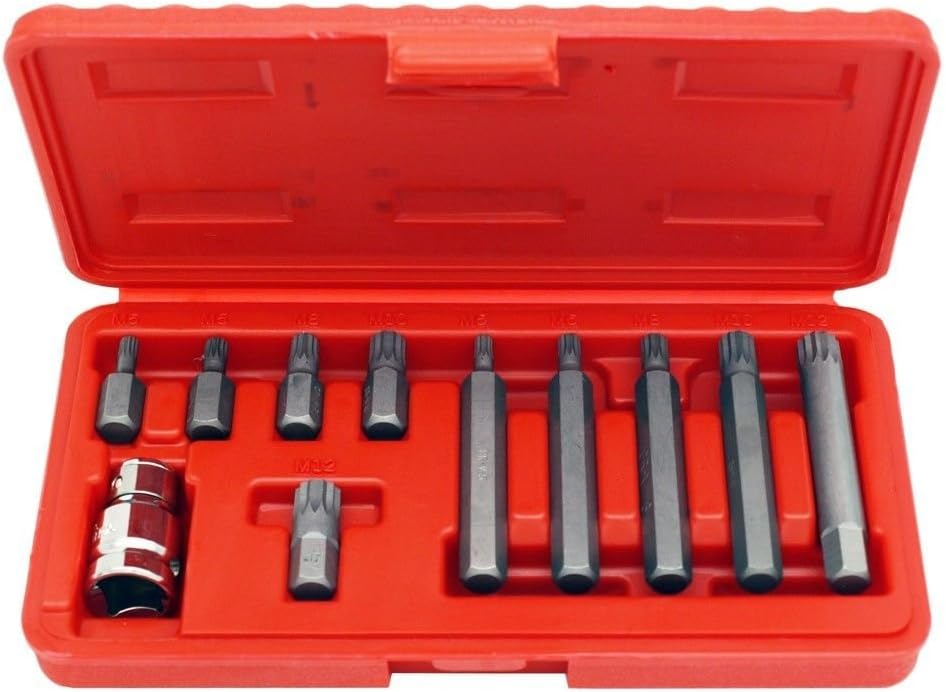 Amazon.com: 11 Pc 12 Point Spline Bit Set M5, M6, M8, M10, M12 : Sports ...