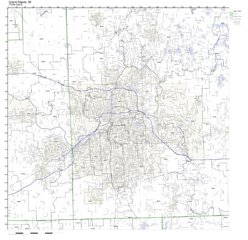 Amazon.com : Grand Rapids, MI ZIP Code Map Laminated : Prints : Office ...