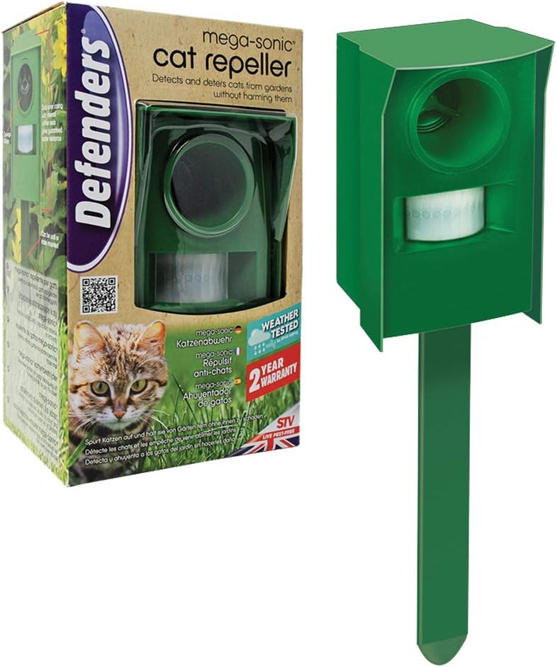 Defenders STV606 Mega-Sonic Cat Repeller, Motion-Activated Cat ...