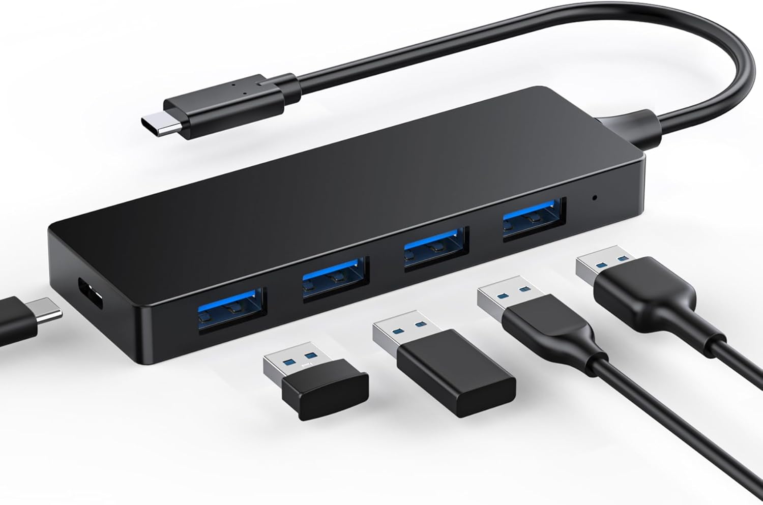 BIVGAZA USB C Hub, 4 USB 3.0 Ports, USB C to USB Hub, USB C Splitter ...