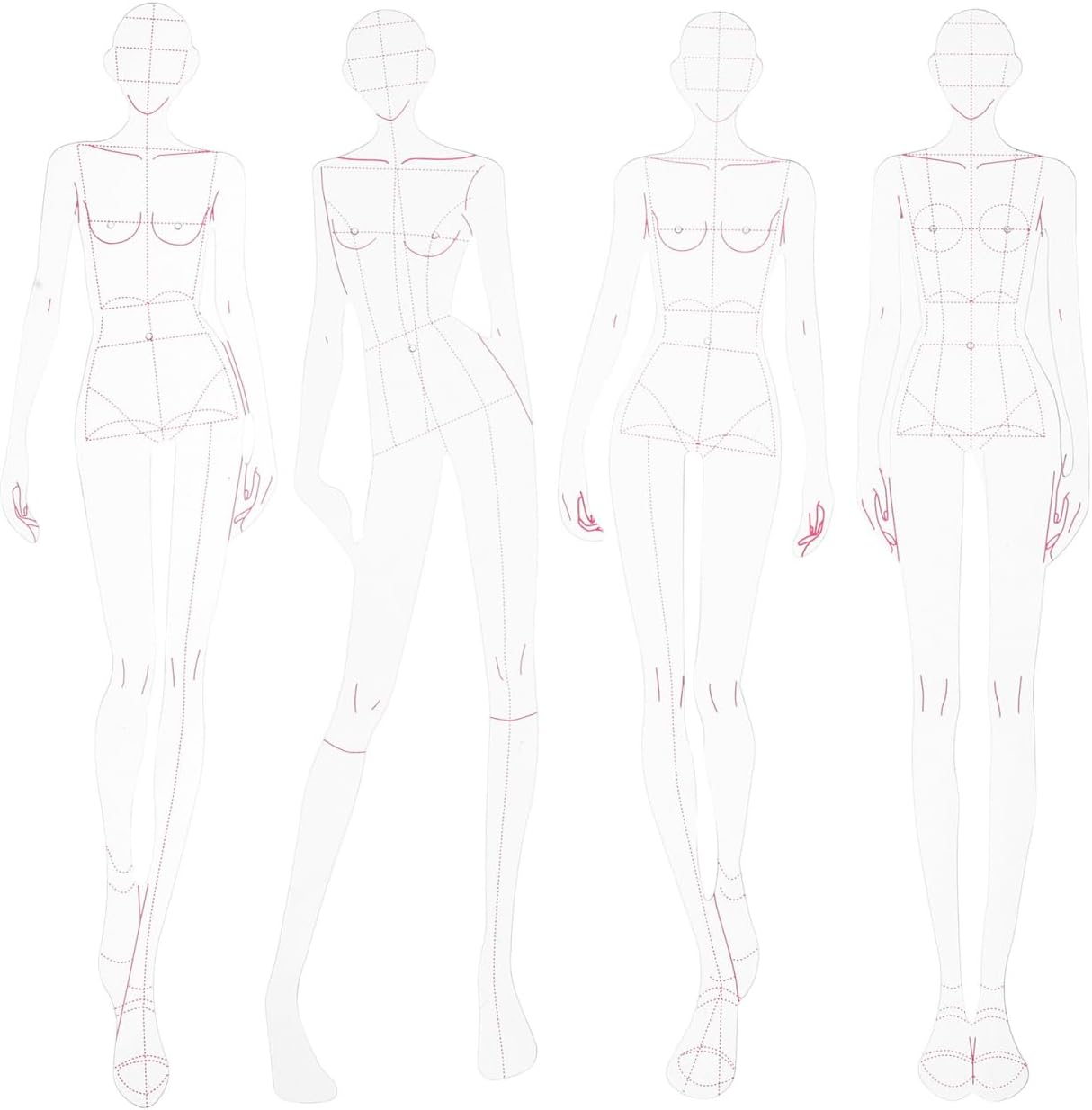 EXTCCT Fashion Drawing Template Ruler Set, Woman Sewing Humanoid ...