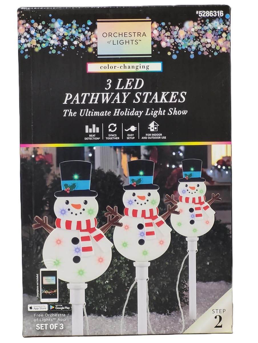 Gemmy Lollipop Pathway Stakes Colorful LED Peppermint Pathway Markers,