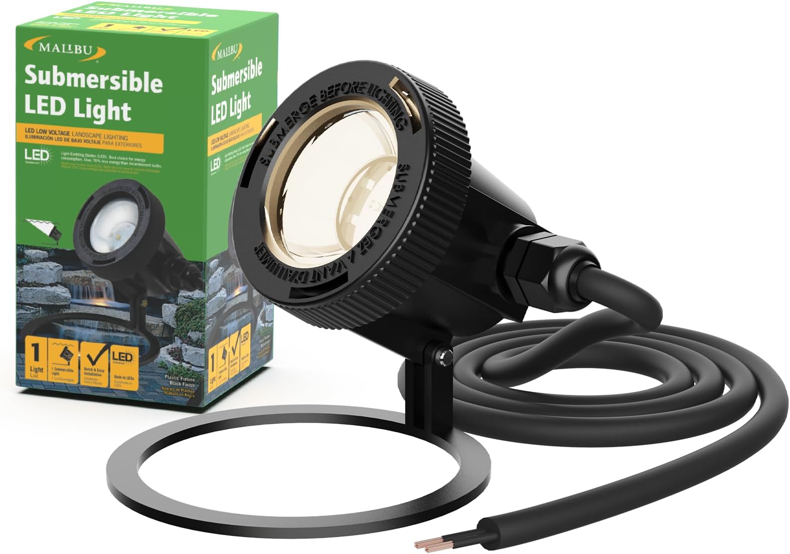 Malibu Submersible LED Pond Light Low Voltage Landscape Lighting ...