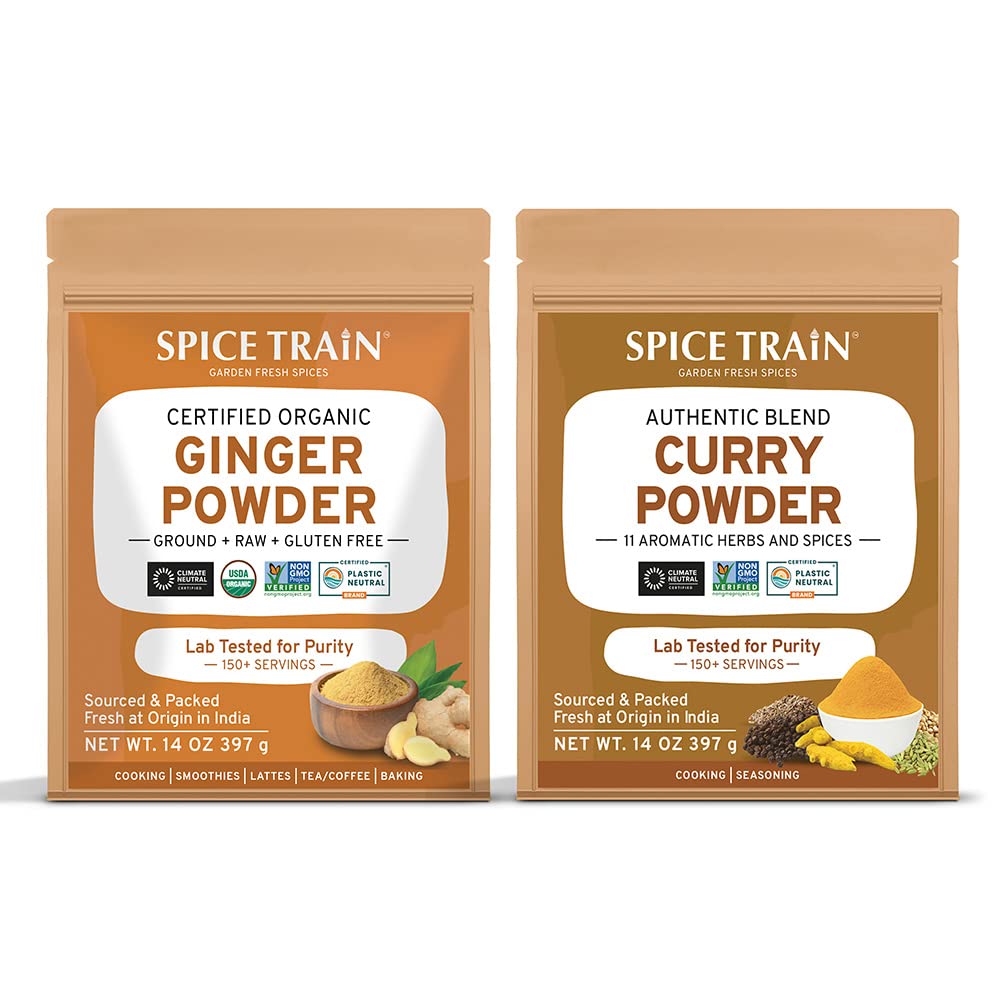 Amazon.com : SPICE TRAIN, Ginger Powder (397g) + Curry Powder : Grocery ...