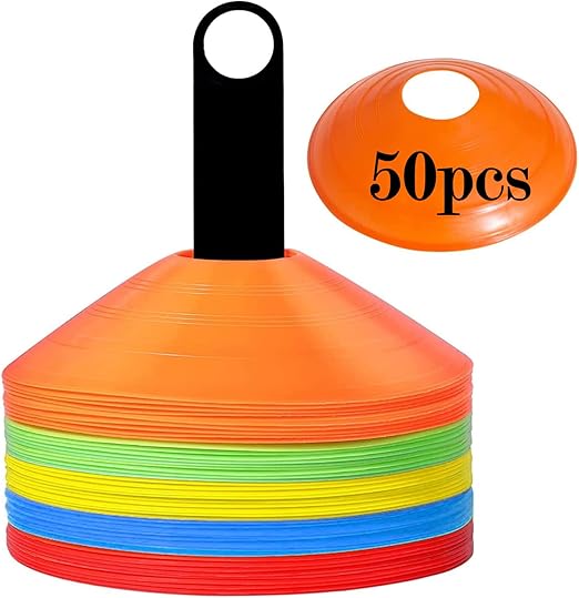 Pro Disc Cones, 50 pcs Soccer Cones for Sports, Small Plastic Cones ...