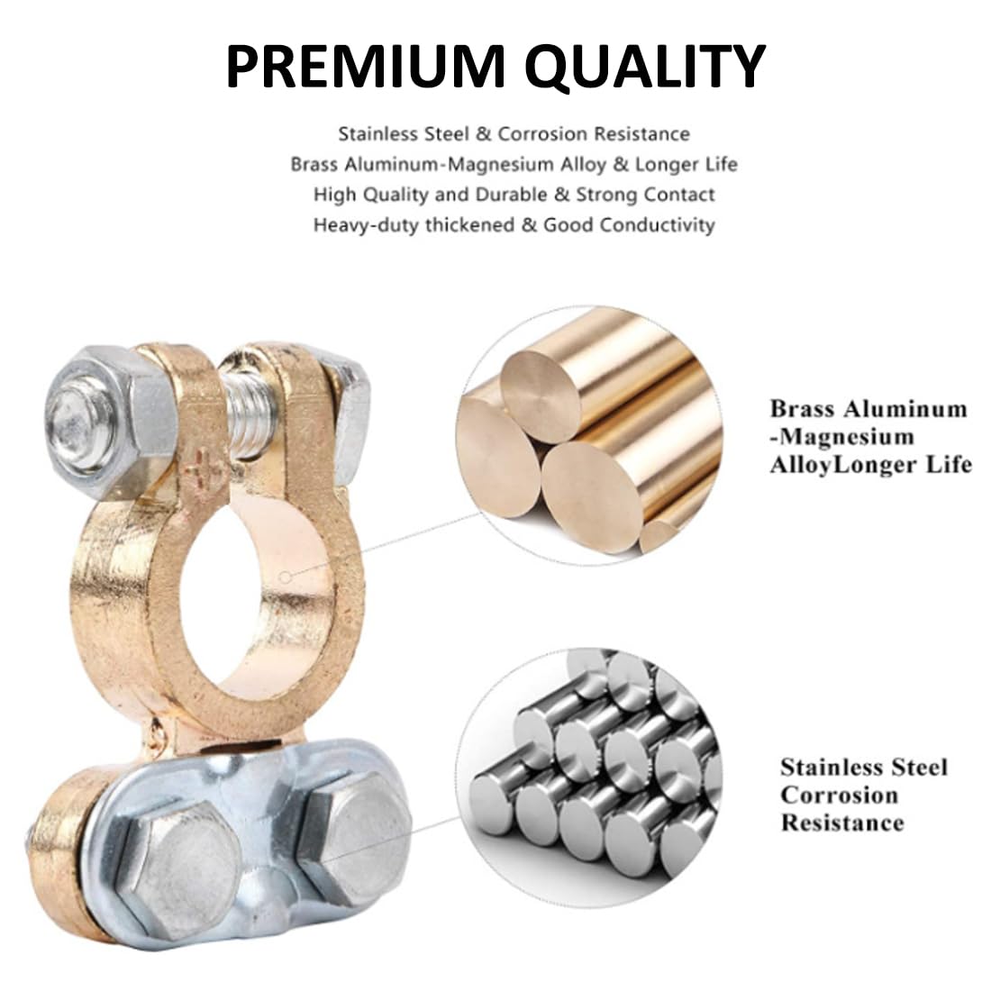 Snapklik.com : Tnisesm 2Pair Positive Negative Battery Terminal Set ...