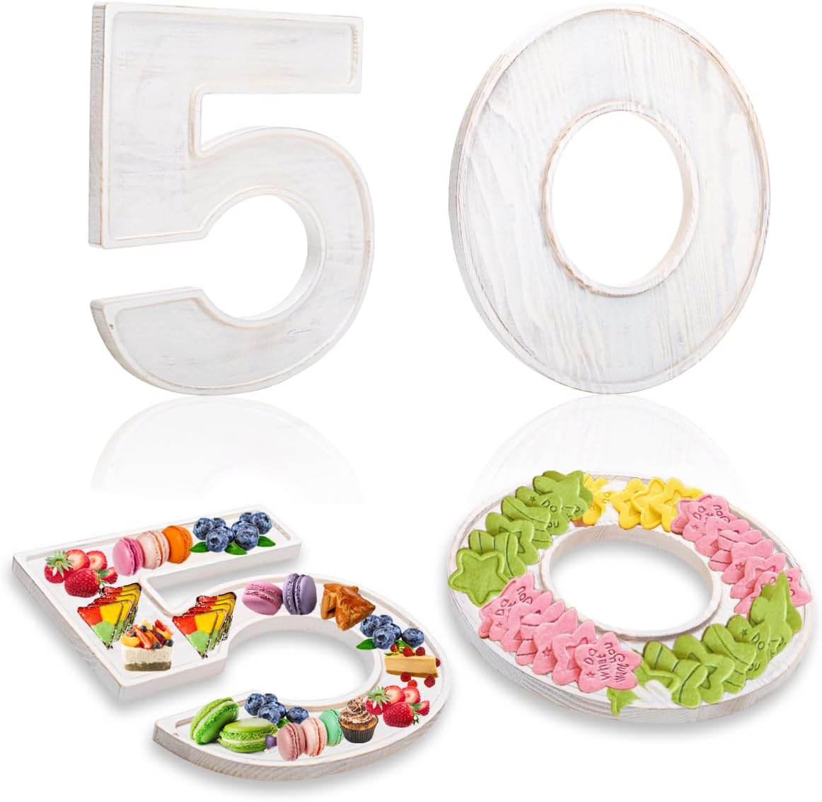 Amazon.com: 2pcs Wooden Number 50 Charcuterie Board Box, Reusable ...