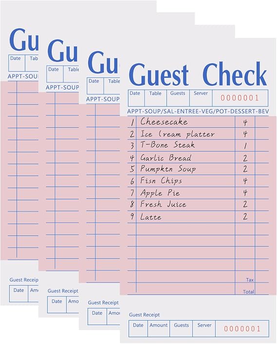 Amazon.com: 4 Pack Pink Guest Checks Books for Servers, Server Note ...