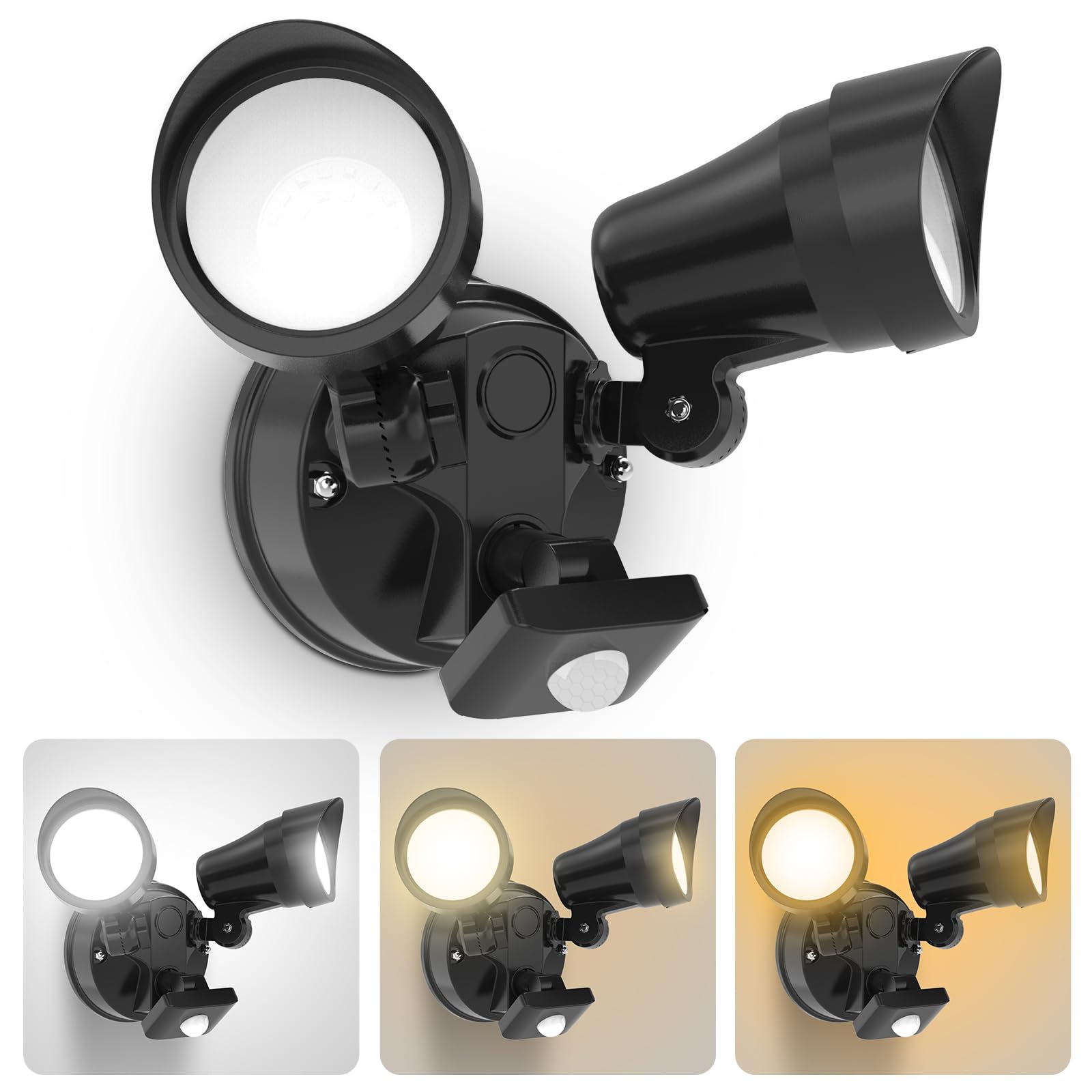 ALUSSO LIGHTING 25W LED Security Lights with Motion Sensor Outdoor ...