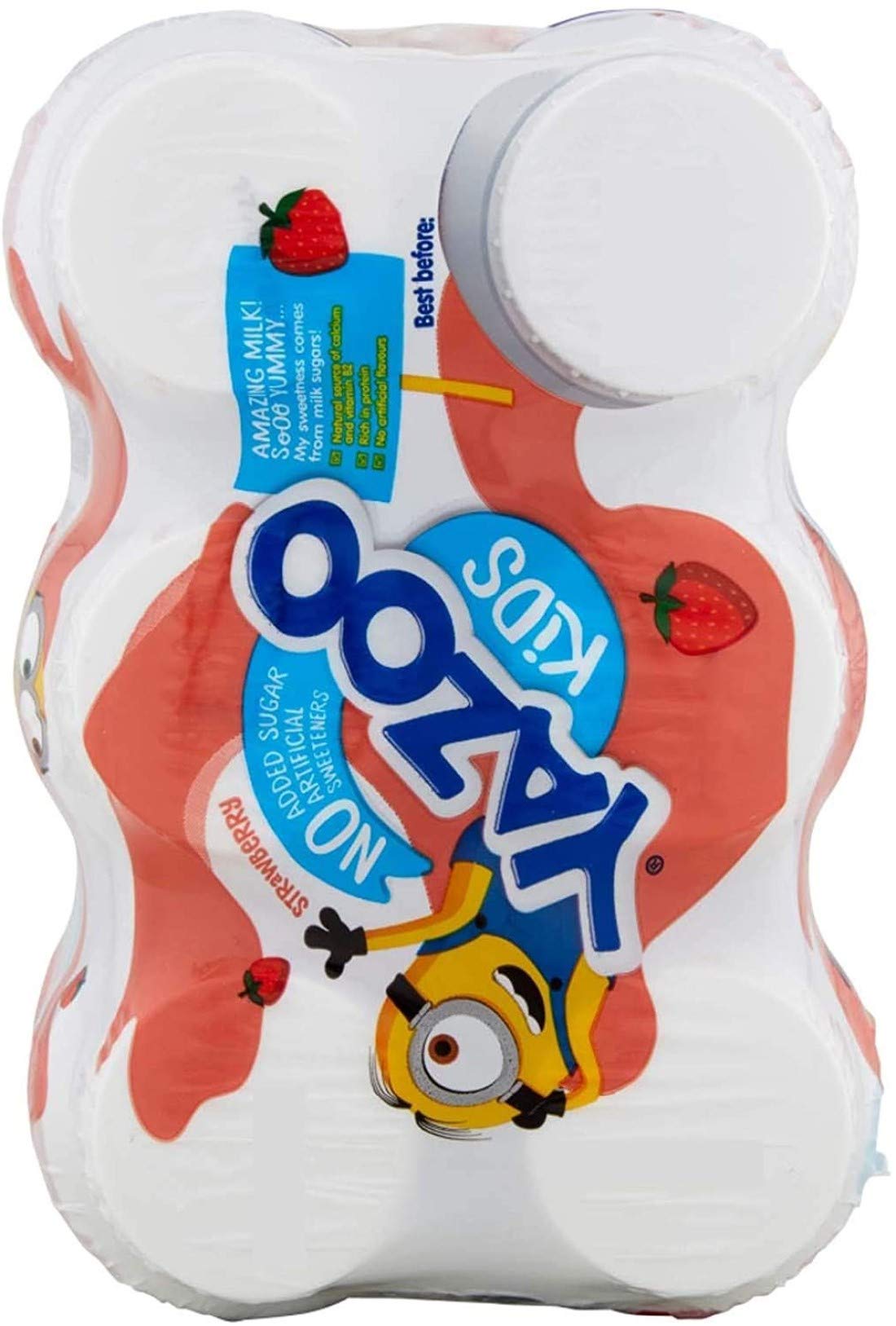 YAZOO Kids No Added Sugar Strawberry Milk Drink 200ml (Pack of 24): Buy ...