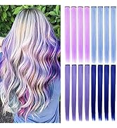 Amazon.com : JCHDWSGUO 18 PCS Colored Hair Extensions 21Inch Heat ...