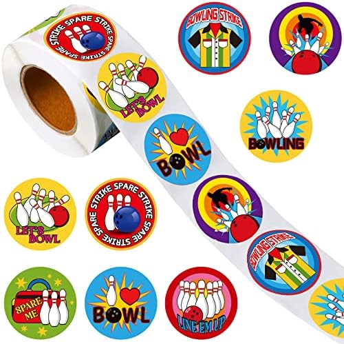 Amazon.com: 40 cnt Bowling Thank You Labels - Birthday Favor Stickers ...