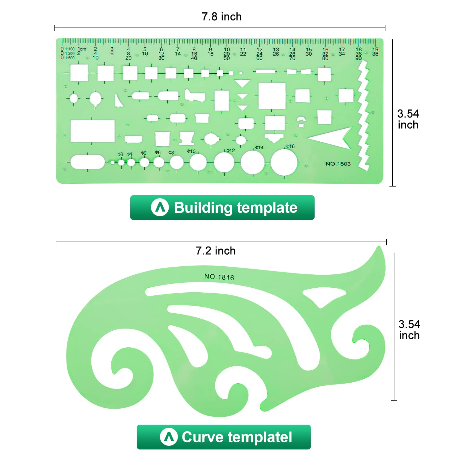 Snapklik.com : Angrox Geometric Ruler Measuring Template Scale Drawing ...