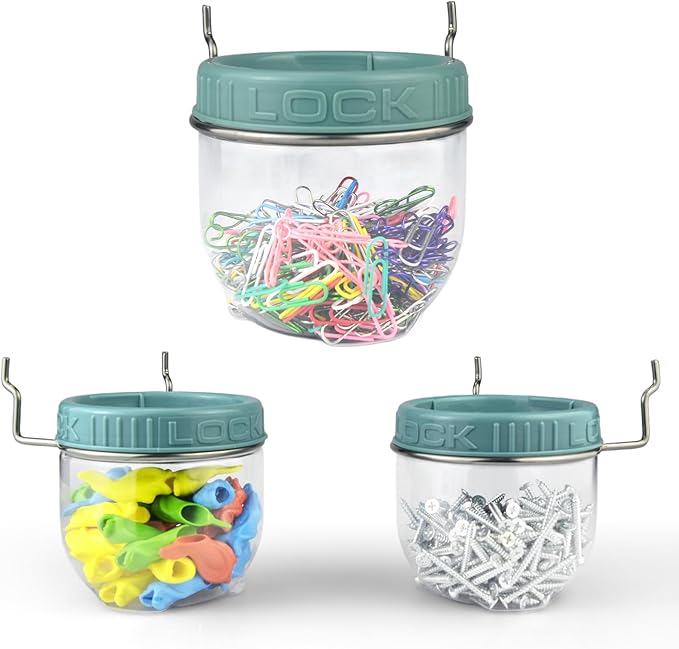 Amazon.com: G.CORE Peg Board Organizer Clear Jars - 3 Pack Large ...