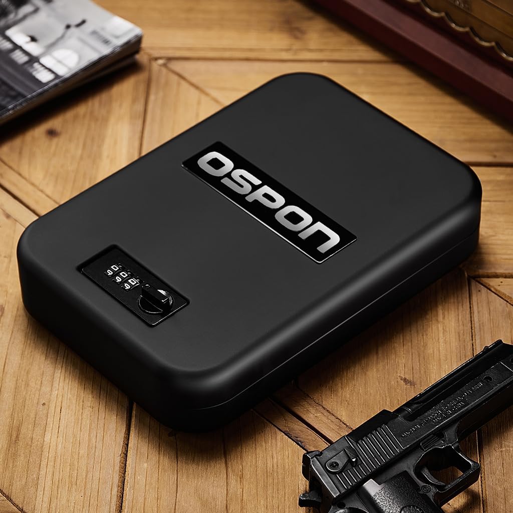 Amazon.com: Ospon Portable Gun Safe Box with Combination Lock, Small ...