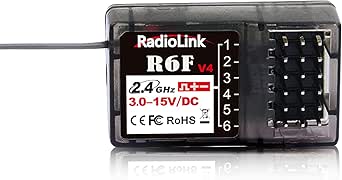 Amazon | Radiolink R6F 受信機 6チャンネル 2.4GHz RC受信機 、電圧テレメトリー、400M長距離制御、RCクローラ漂流車、ボート用、無線コントローラーRC8X ...