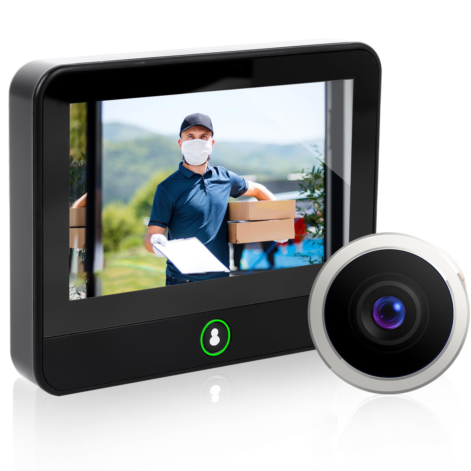 1080p Digital Door Viewer Wide Angle Peephole Camera App Monitoring ...