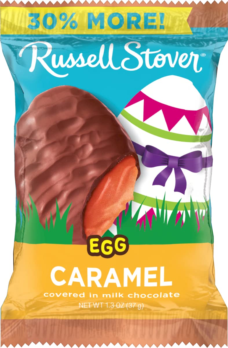 Amazon.com: Russell Stover, Milk Chocolate Caramel Egg, 1.3 Ounce ...