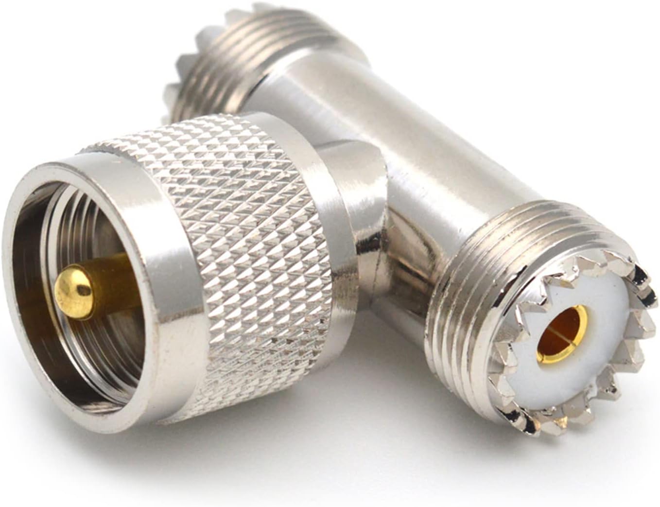 Amazon.co.jp: BIBABLYKE UHF コネクタ 1 個 SL16 UHF PL259 オス - UHF SO239 ダブル メス コネクタ UHF オス - 2xメス T 型 ...