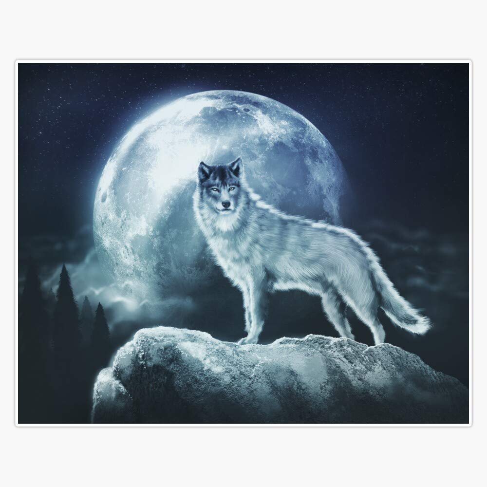 Amazon.com - Wolf Sticker Outdoor Rated Vinyl Sticker Decal for Windows ...