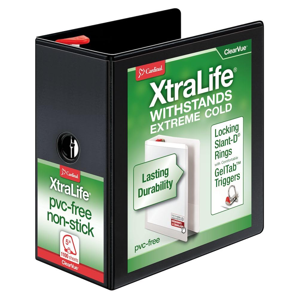 Snapklik.com : Cardinal XtraLife 3-Ring Binder, 5", W/ Shelf Pull ...