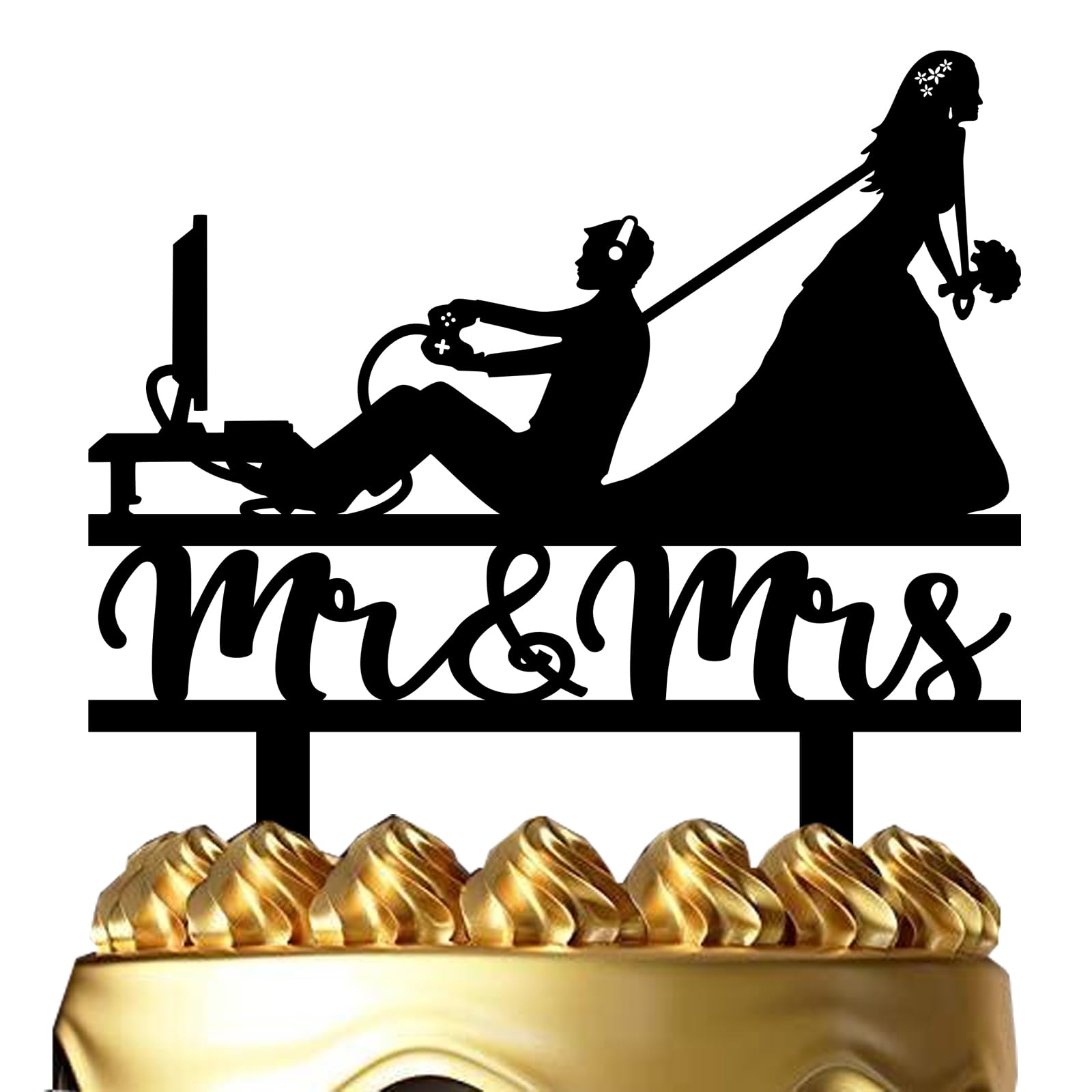Snapklik.com : Video Game Wedding Cake Topper Game Over Cake Topper ...