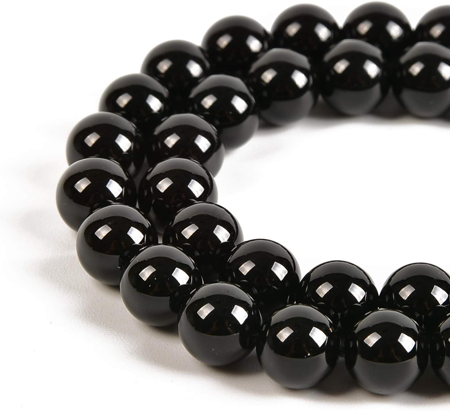 Amazon.com: Nancybeads 45pcs 8mm Natural Black Onyx Gemstone Round ...