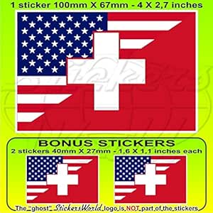 Amazon.com: USA United States of America & Switzerland American-Swiss ...