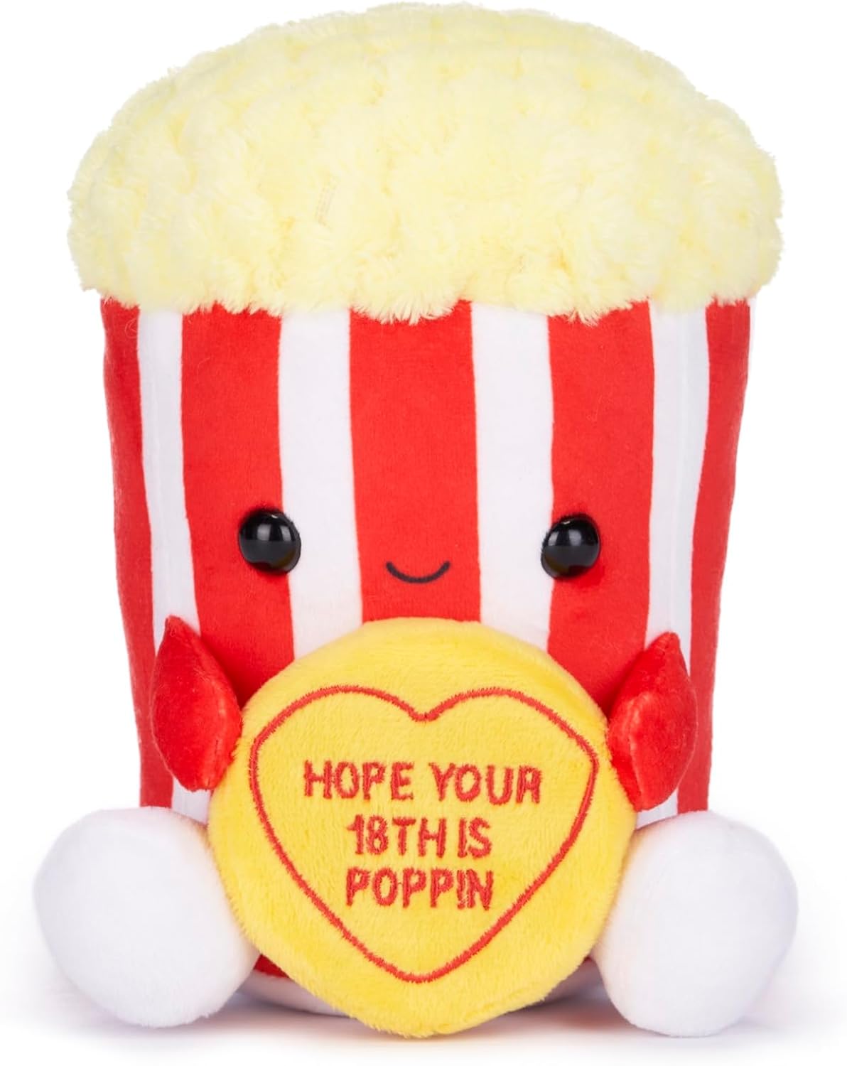 Swizzels Love Hearts 7" (18cm) "Hope Your 18th is Poppin" Popcorn Plush ...
