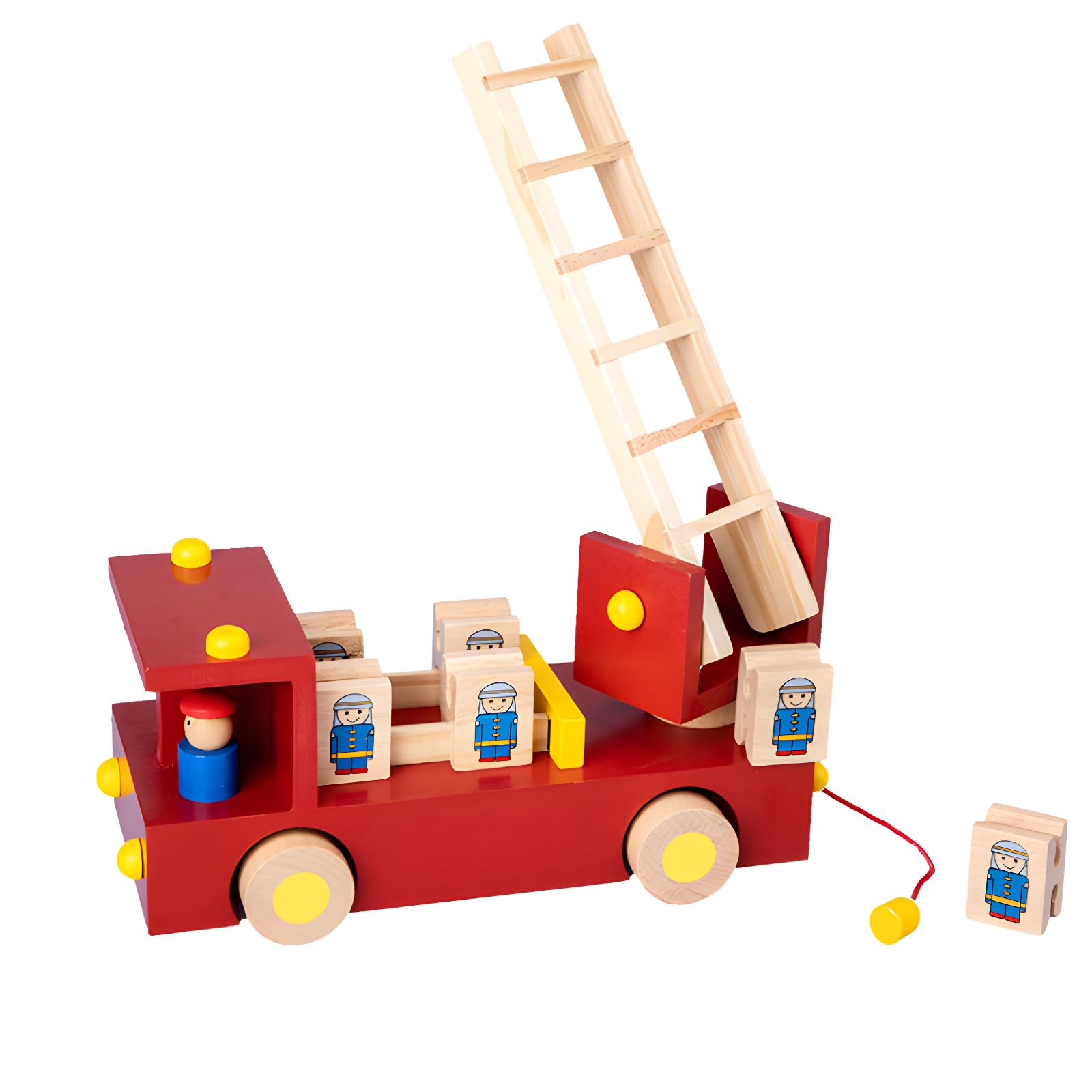 RLS Wooden Toy Fire Engine with figures for early learning Early ...