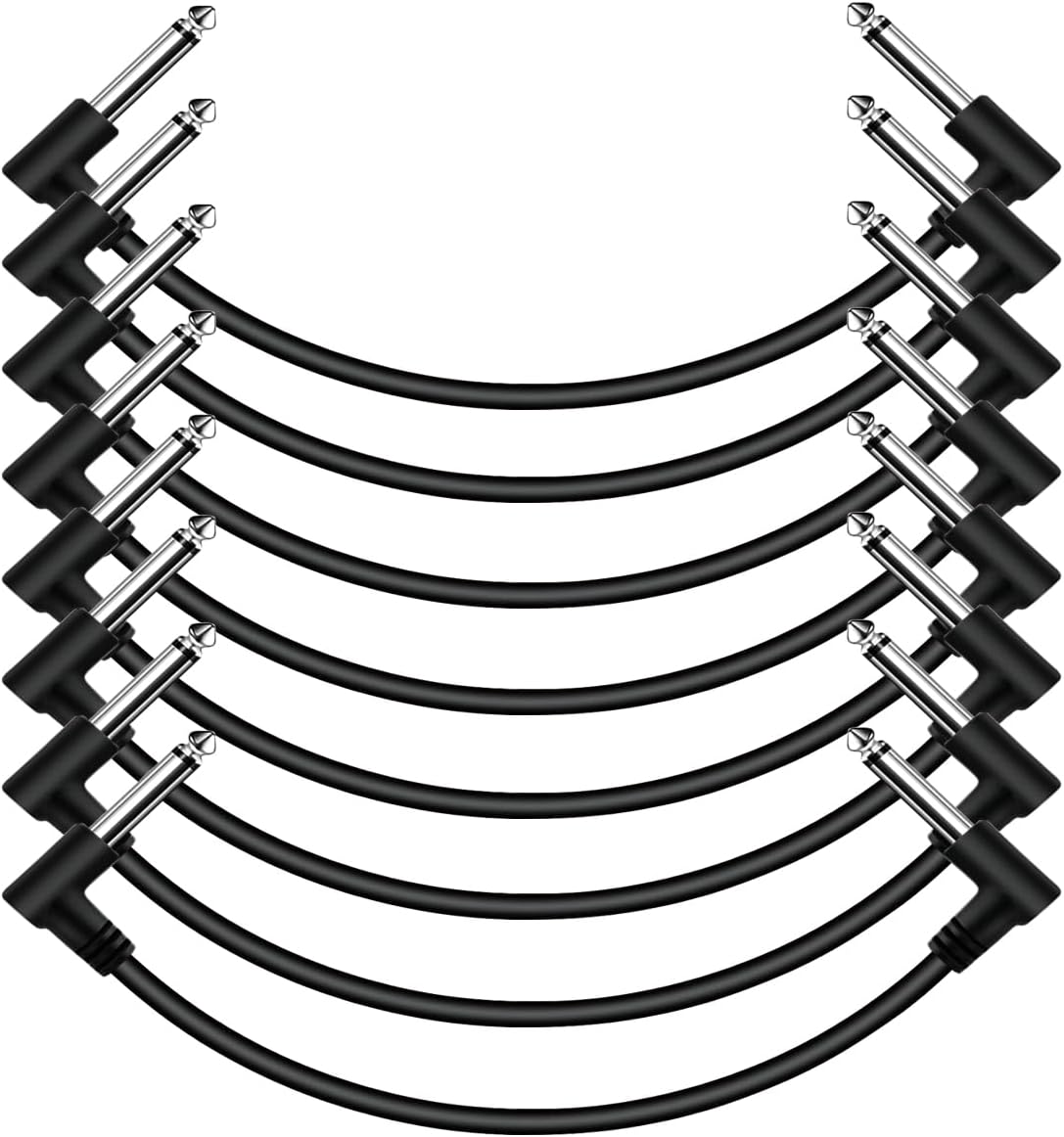 Yueyinpu Pack of 8 Guitar Patch Cable for Effect Pedal Board 1/4" Right ...