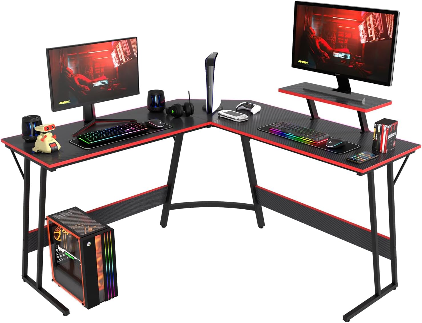 Amazon.com: LTMEUTY L Shaped Corner Desk - Modern Home Office Desk, 59 ...