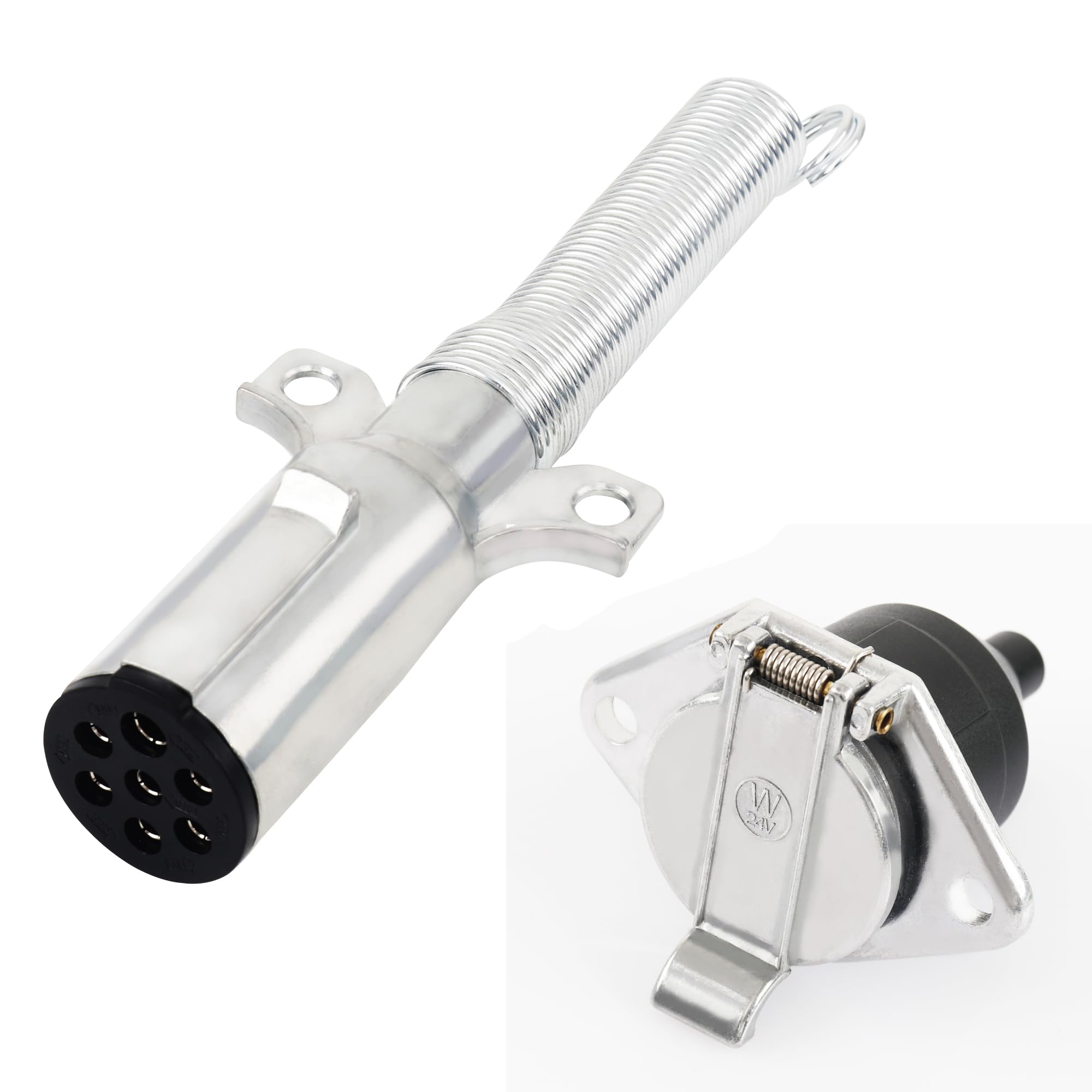 Amazon.com: 7 Way Trailer Plug and Socket Set for Semi Truck, Dazakoot ...