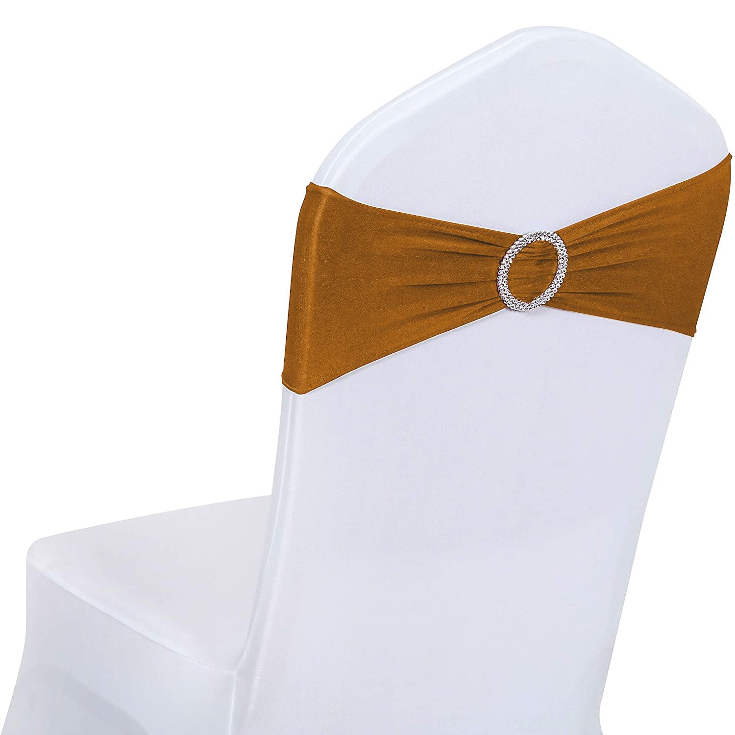 Amazon.com: ManMengJi 50PCS Chair Sashes, Spandex Sashes Bows Brown ...