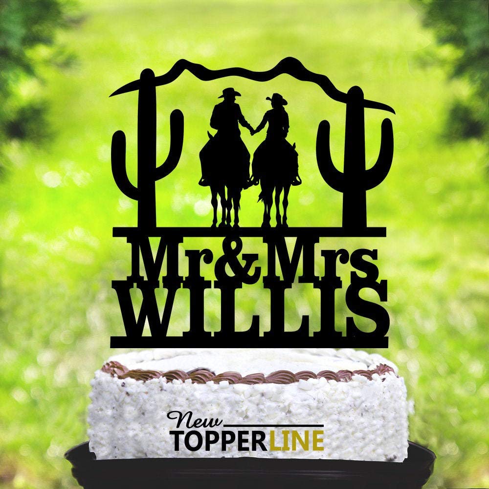 Cowboy Wedding Cake Topper Country Cake Topper Western Cake Topper ...