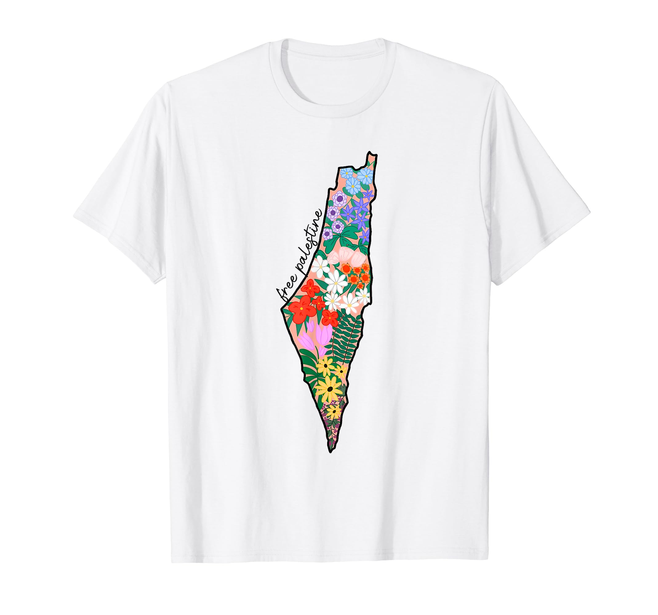 Free Palestine Map Flower Flag Arabic Sfree Palestine Floral Map ...