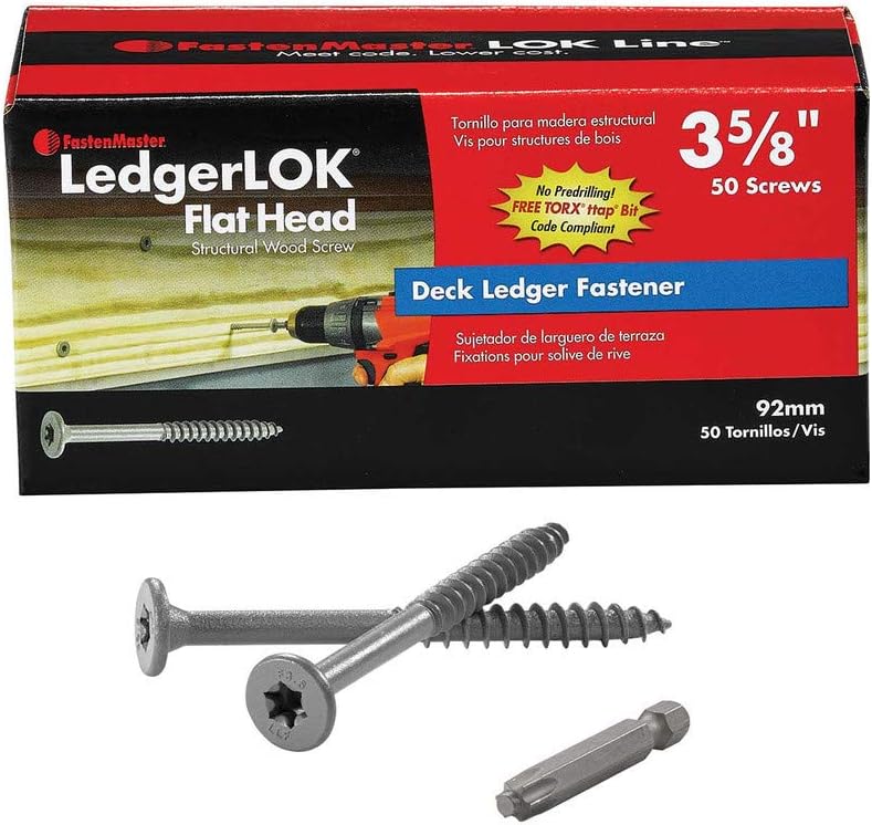 Amazon.com: FastenMaster LedgerLok 3-5/8" Flat Head Wood Screw - Box of ...