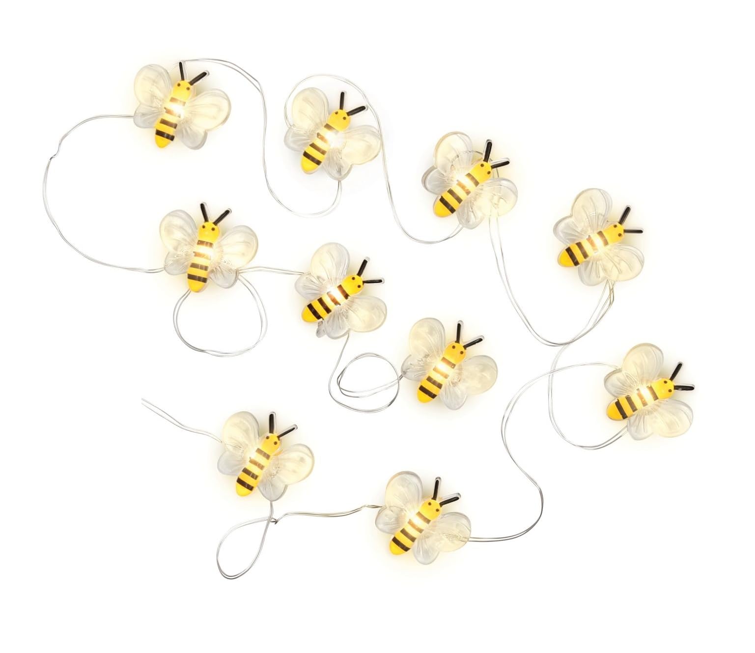 Amazon.com: iscream 10 Light Bumble Bees 51" Long Battery Operated ...