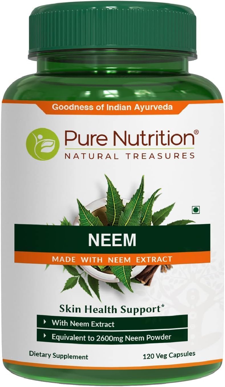 Pure Nutrition Neem Capsules 700mg, 120 Count. Neem Extract Supplement ...