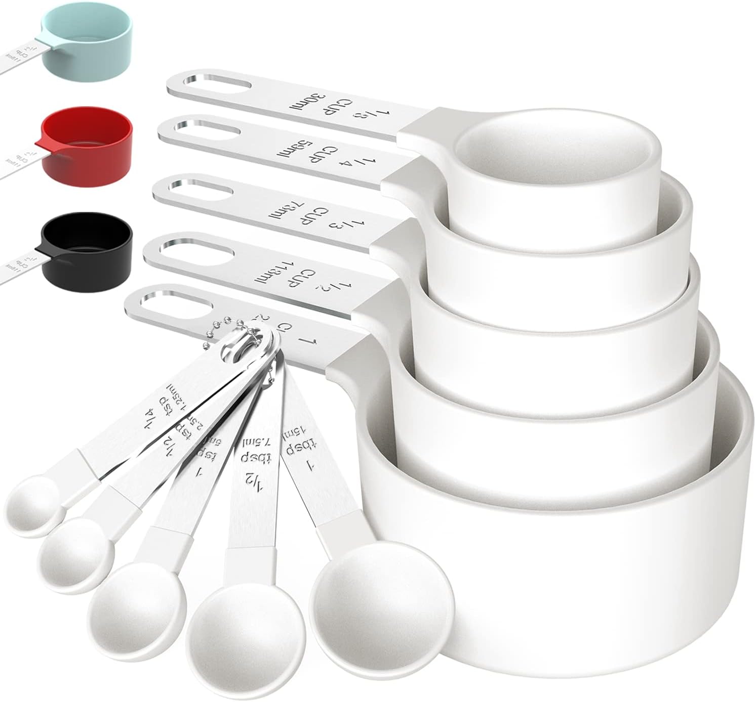 Amazon.com: TILUCK Measuring Cups & Spoons Set, Stackable Cups and Spoons, Nesting Measure Cups ...