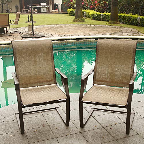 Snapklik.com : All-Weather Spring Motion Textile Patio Dining Chairs ...