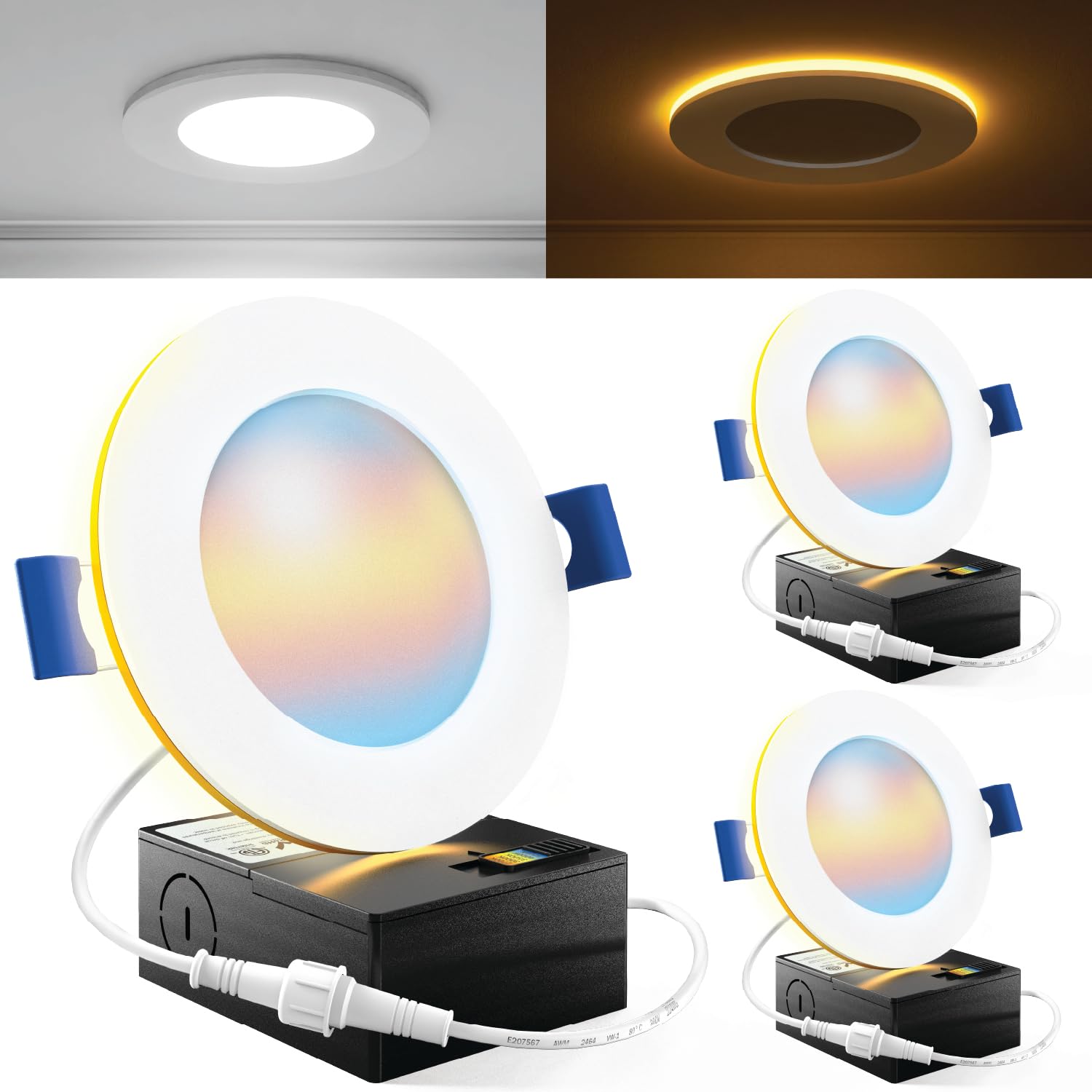 Sunco 2 Pack 4 Inch Ultra Thin LED Recessed Ceiling Lights Slim with ...