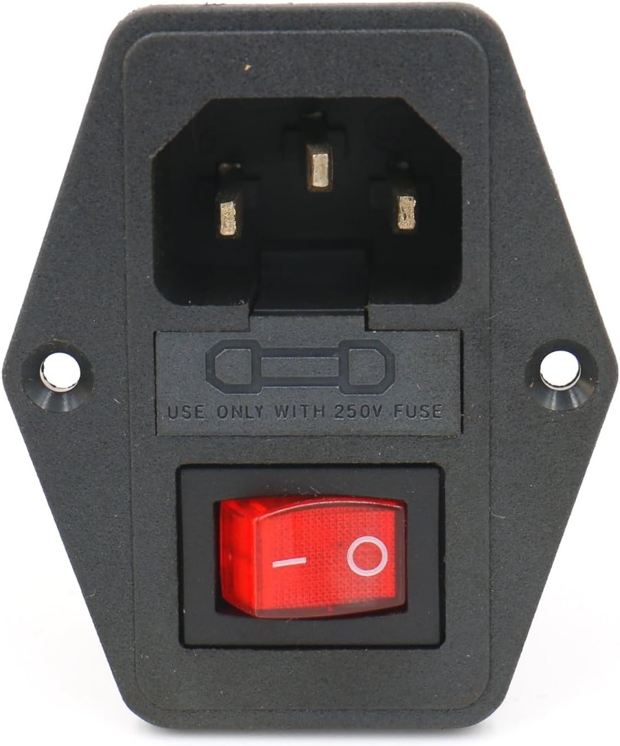 Baomain Inlet Module Plug Fuse Switch Male Power Socket 10A 250V 3 Pin ...