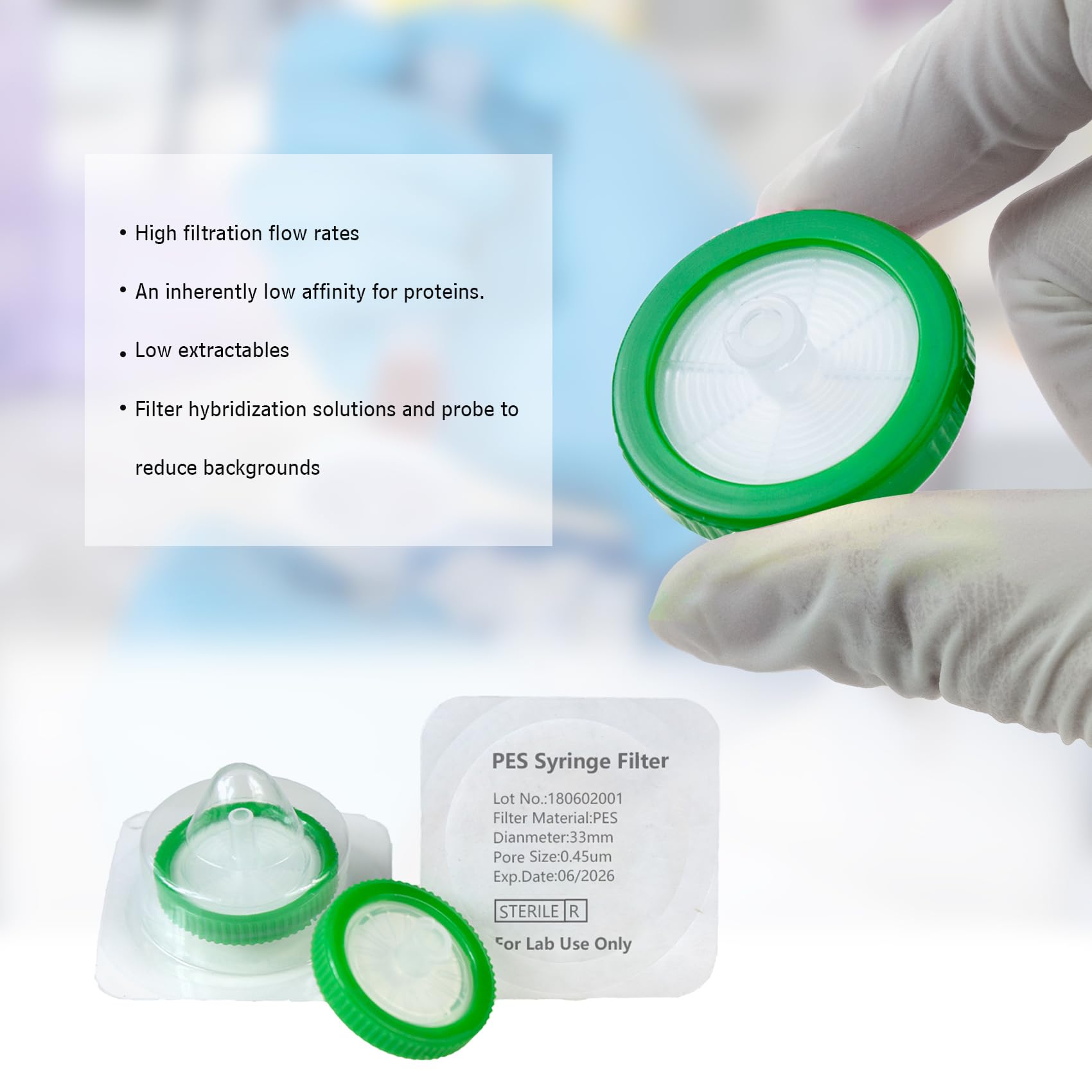 Snapklik.com : Sterilized Syringe Filter PES 20 Pack, 0.45 Um Pore Size ...