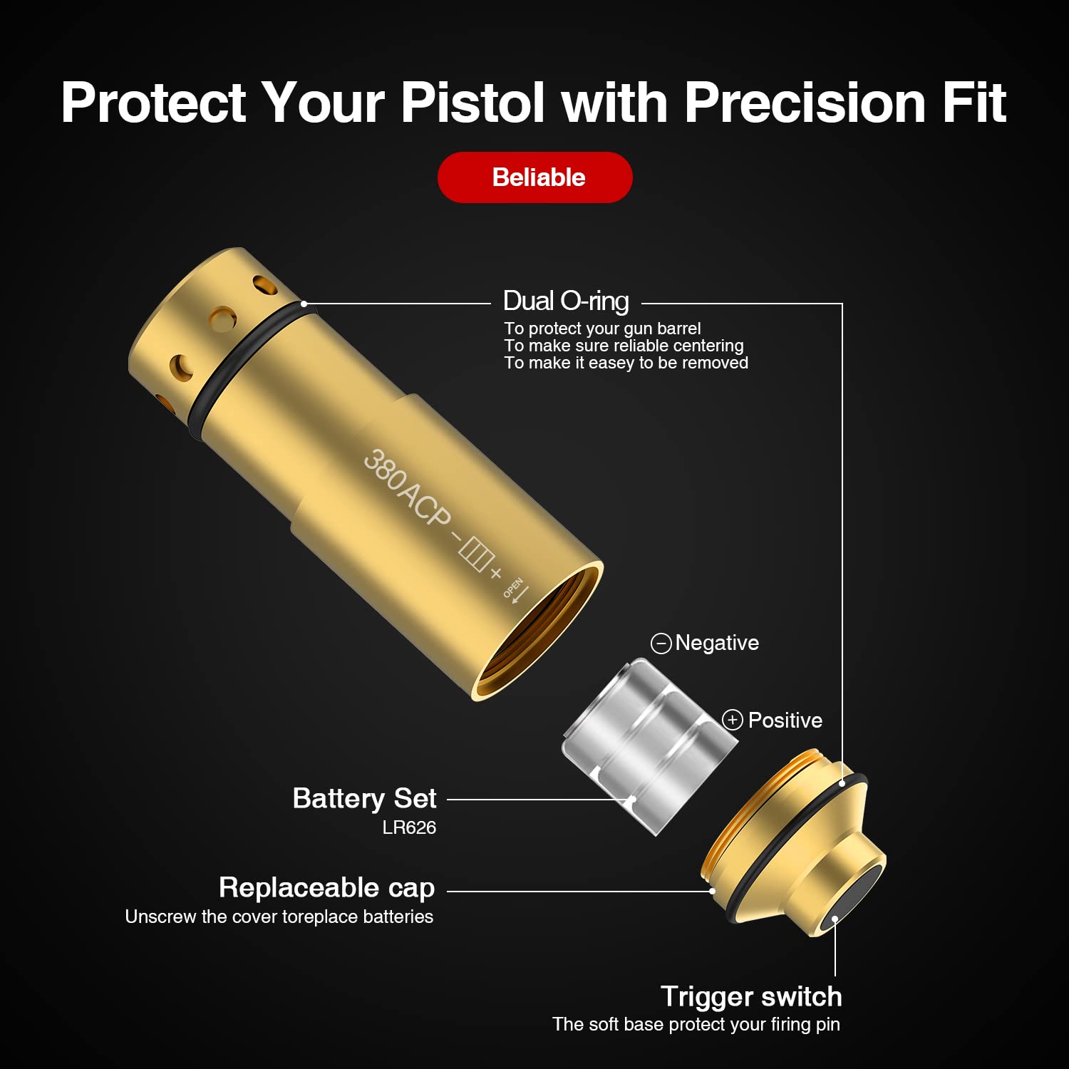 Snapklik.com : DEFENTAC .380 ACP Laser Training Cartridge For Dry Fire ...