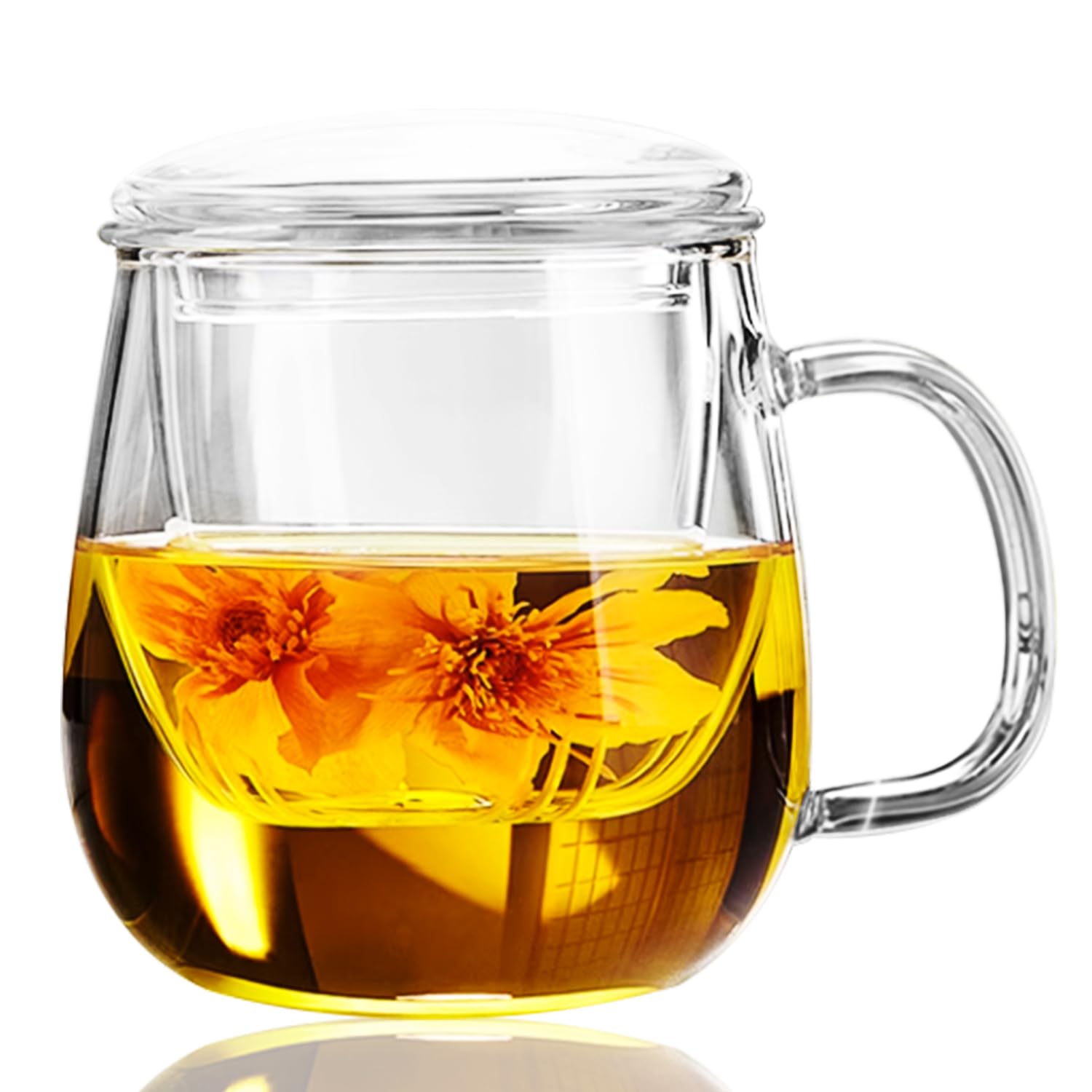 Amazon.com | Dinana Large Tea Cup/Mug, Glass Tea Cup with Infuser and ...