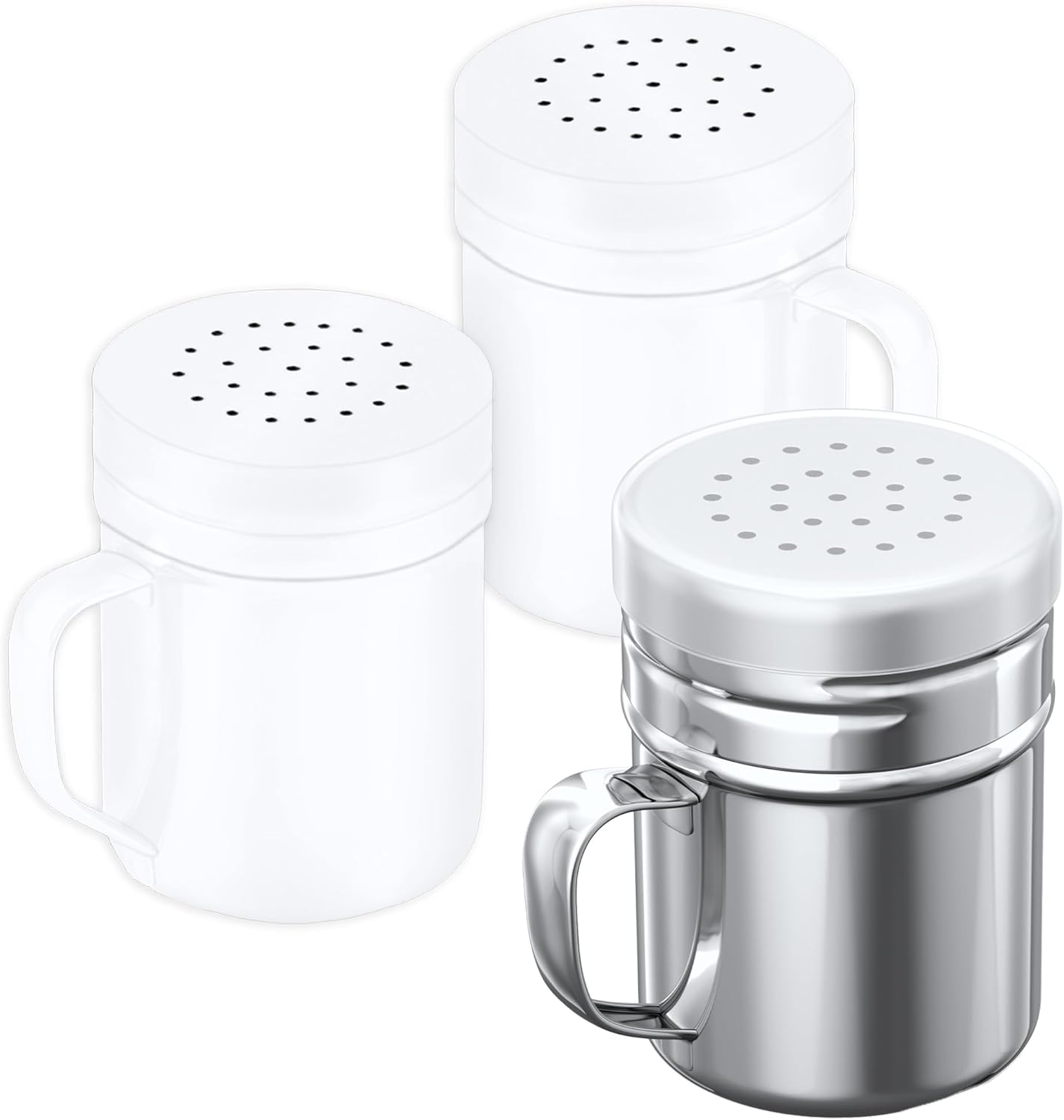 Amazon.com: [1-pc] 6 oz Stainless Steel Salt Pepper Dredge Shaker + [2 ...