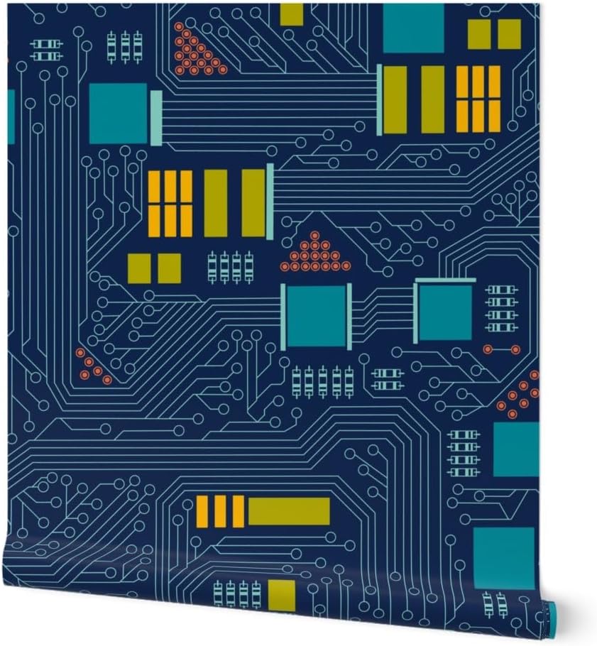 Commercial Grade Wallpaper Swatch - Motherboard Circuit Geek Computer ...